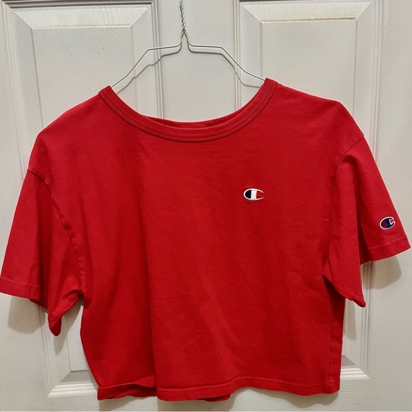 Champion | Tops | Red Champion Crop Top | Poshmark